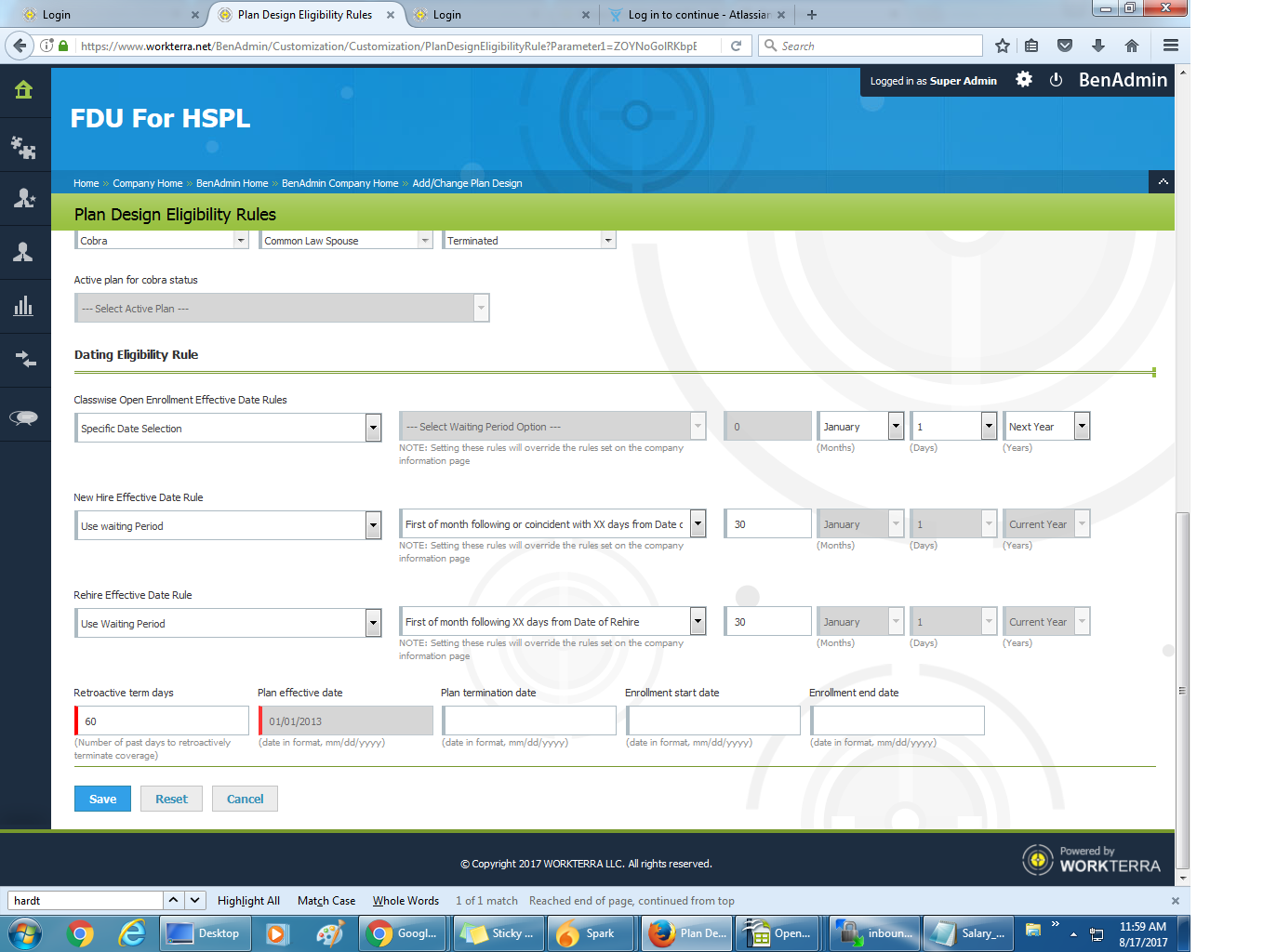 Wt 10692 When Adding New Employee It Is Showing Wrong Effective Date For Core Plan Workterra